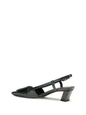 ROGER VIVIER Belle Vivier Croc-effect Slingback Pumps
