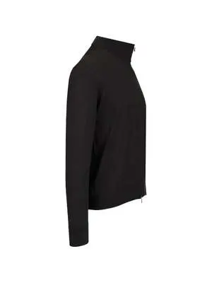 Tagliatore Cotton And Silk High Neck Zip Sweater