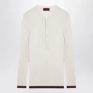 Gucci Silk Jersey With Web Ribbon - White