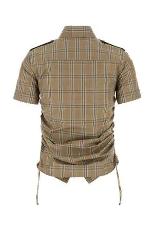 Burberry Check Embroidered Poplin Shirt - Multicolor