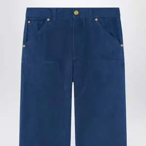Versace Petrol Cotton Carpenter Trousers
