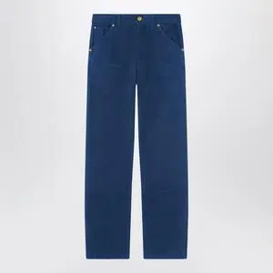 Versace Petrol Cotton Carpenter Trousers - Blue