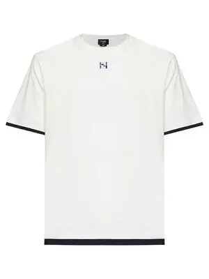 Fendi Fendi Men White Jersey Oversized T-Shirt With Contrasting Trims Multicolor