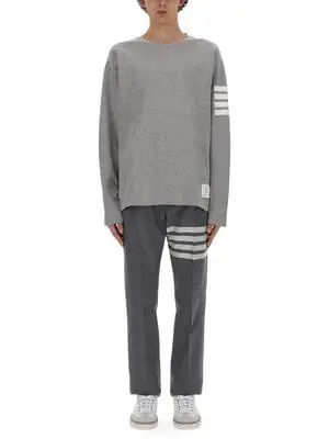 Thom Browne Classic Pants With Martingale - Gray