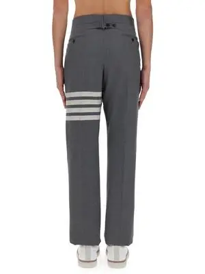 Thom Browne Classic Pants With Martingale - Gray