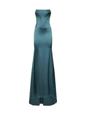 Giuseppe Di Morabito Stretch Satin Long Bustier Dress - Multicolor