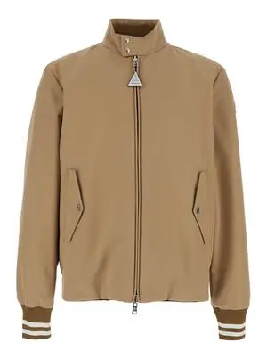 Moncler Reversible 'prieure' Puffer Jacket With Logo Patch On Sleeve In Beige For - Multicolor