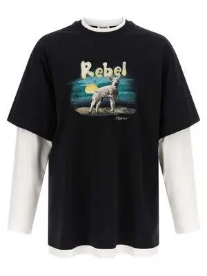 Moschino Double Layer 'rebel' T-shirt - Multicolor