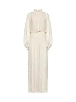 Fendi Silk Crêpe Jacquard Long Shirt Dress - Multicolor