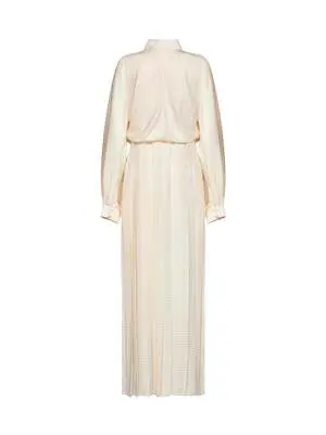 Fendi Silk Crêpe Jacquard Long Shirt Dress - Multicolor
