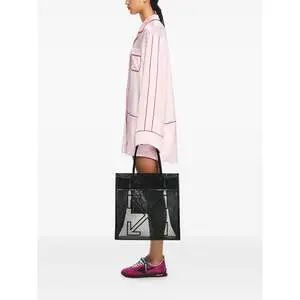 Off-White Logo Print Sheer Tote Bag - Black