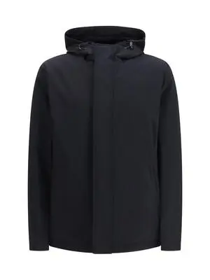 Herno Water-repellent Nylon Hooded Padded Jacket - Black