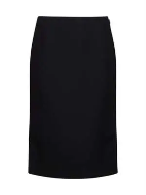 Fendi Black Wool And Silk Midi Pencil Skirt - Multicolor