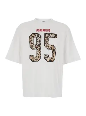 Dsquared2 T-shirt With Maxi Logo On The Front In Cotton For - White