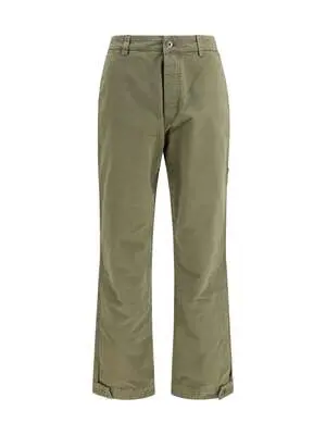 Off-White Racing Staff Cotton Gabardine Pants - Green