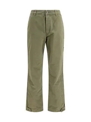 Off-White Racing Staff Cotton Gabardine Pants - Green