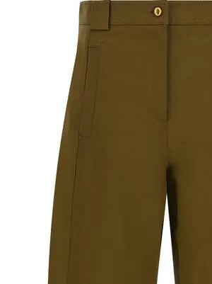 Max Mara Cotton Canvas Trousers - Green