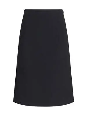 Fendi Wool And Silk Midi Pencil Skirt - Black