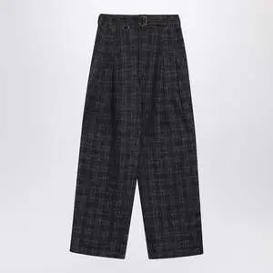 Burberry Indigo Jeans In Check Pattern Denim - Blue
