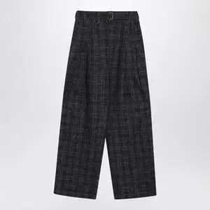 Burberry Indigo Jeans In Check Pattern Denim - Blue