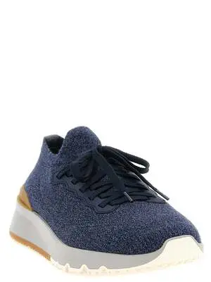 Brunello Cucinelli Jacquard Knit Sneakers - Blue