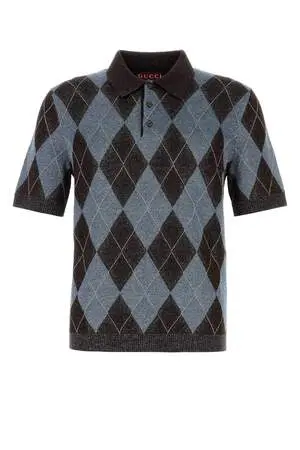 Gucci Embroidered Wool Blend Polo Shirt - Multicolor