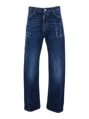Dsquared2 Blue Jeans With Five-pocket Design And Faded Effect In Denim For - Multicolor