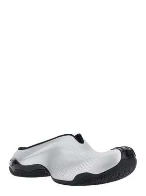Balenciaga Grey Mules With Logo On The Side And Number On The Front And Back In Tech Fabric