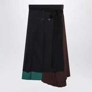 Prada Asymmetric Patchwork Skirt - Blue