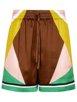 Casablanca Geometric' Silk Bermuda Shorts - Multicolor