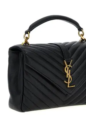 Saint Laurent College Leather Crossbody Bag - Black