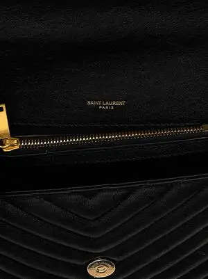 Saint Laurent College Leather Crossbody Bag - Black