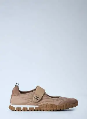 Miu Miu Technical Fabric Ballerinas - Cream