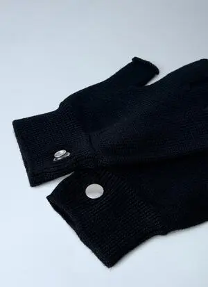 Rick Owens Ribbed Trim Fingerless Gloves