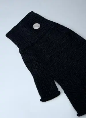 Rick Owens Ribbed Trim Fingerless Gloves