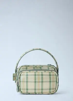 Acne Studios Check Leather Camera Handbag - Green