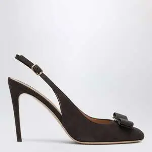 FERRAGAMO Suede Slingbacks - Brown