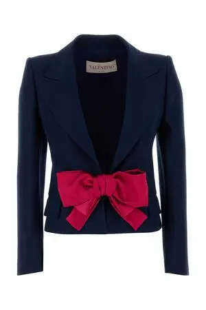 Valentino Garavani Navy Viscose Blazer - Blue