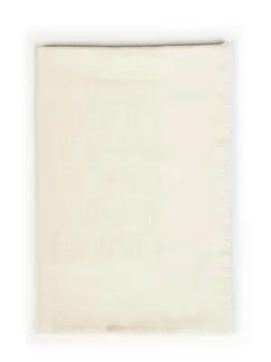 Fendi Silk Ivory Ff Wool And Silk And Cashmere Shawl - Multicolor