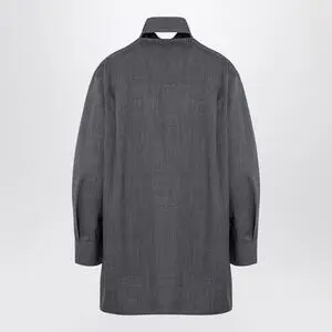 JIL SANDER Grey Wool Shirt With Scarf