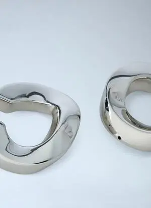 JIL SANDER Sculpted Hoop Earrings - Silver