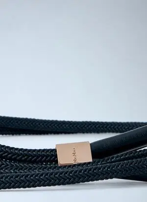 Max Mara Braided Leather Belt - Black