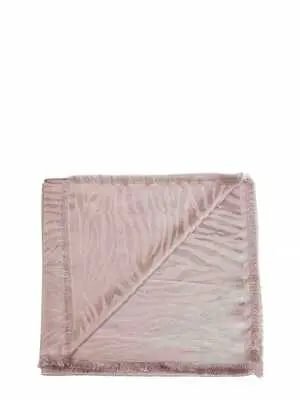 Fendi Silk Taupe Tiger Animalier Silk And Cashmere Jacquard Stole - Multicolor