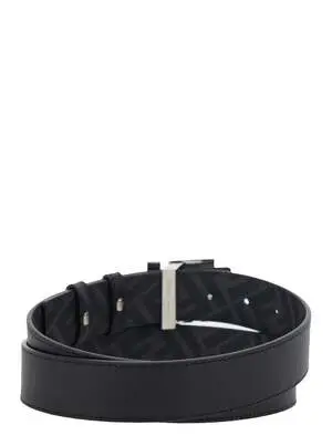 Fendi Black Reversible Belt With Square Ff Buckle In Leather