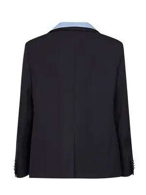 Balenciaga Dark Navy Wool Twill Hybrid Shirt Jacket