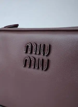 Miu Miu Softy Leather Shoulder Bag - Brown