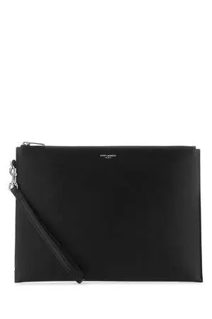 Saint Laurent Leather Pouch - Black