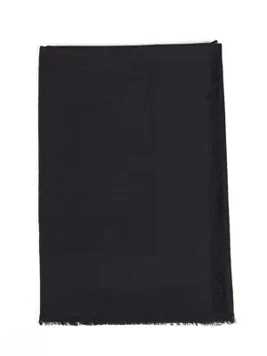 Fendi Silk Black Ff Wool And Silk And Cashmere Shawl - Multicolor