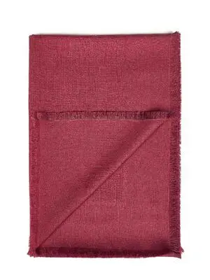 Fendi Silk Dark Red Ff Wool And Silk And Cashmere Shawl