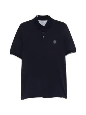 Brunello Cucinelli Logo Cotton Polo Shirt - Multicolor